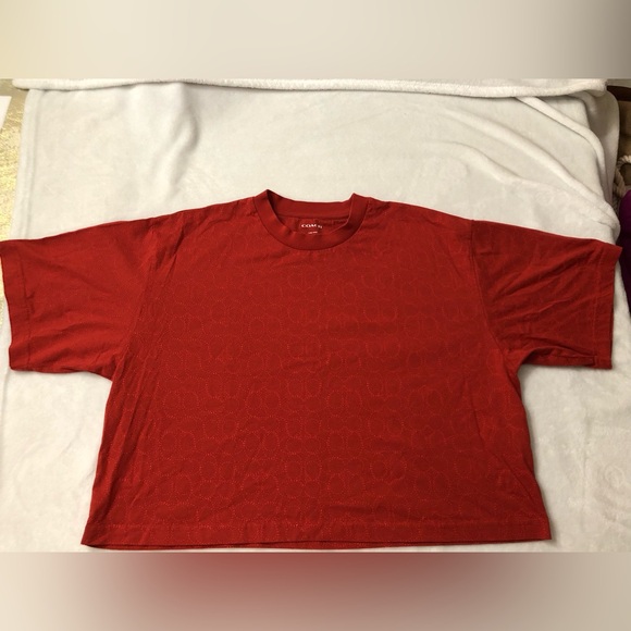 Coach | Tops | Coach Red Embroidered Cropped Top | Poshmark